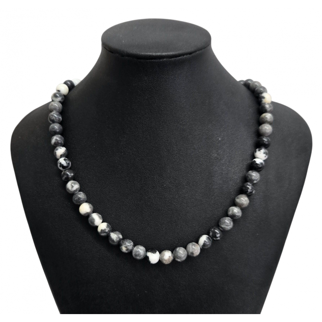 zebra marble necklace 8mm