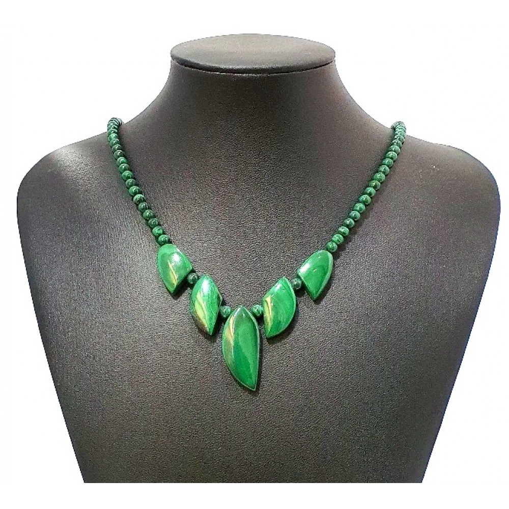 Collier en malachite perle ronde